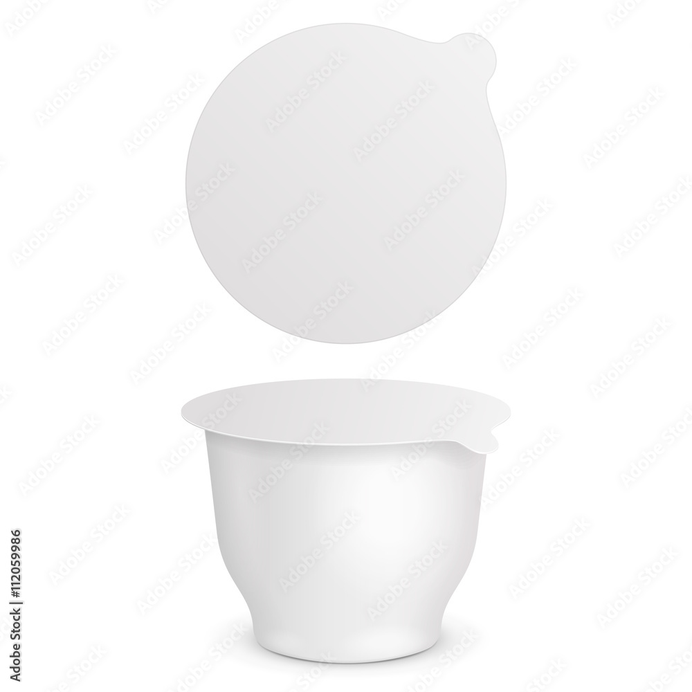 White Food Plastic Tub Bucket Container For Dessert, Yogurt, Ice Cream ...