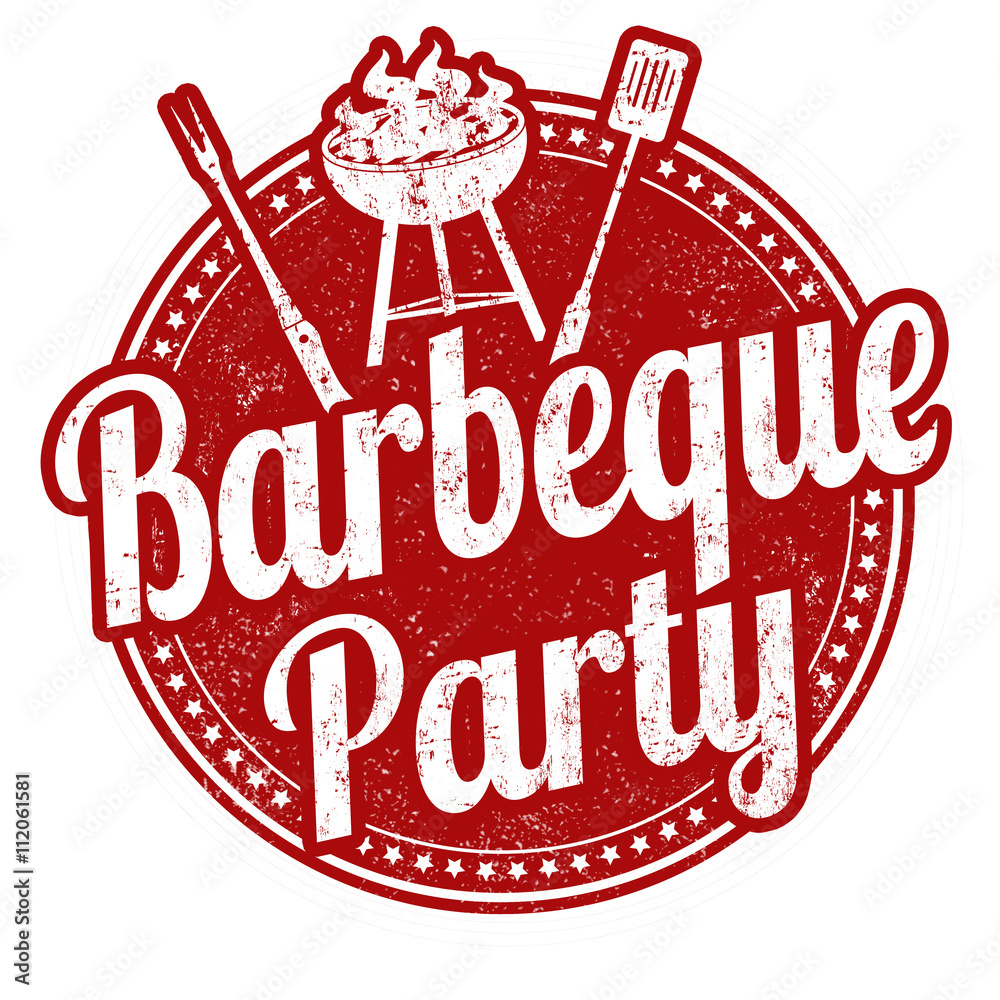 Barbecue party stamp Stock Vector | Adobe Stock