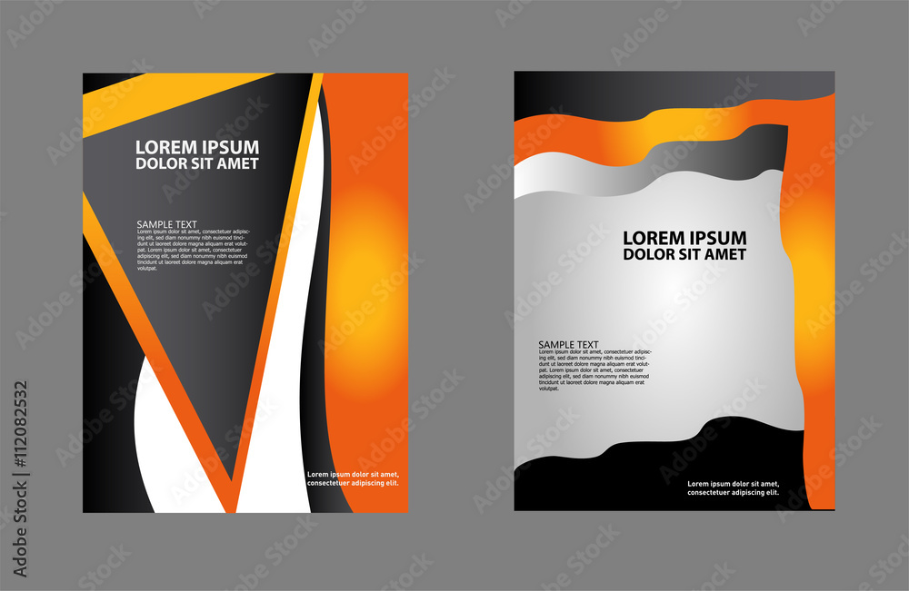 Abstract orange background with wave - brochure design or flyer Stock ...