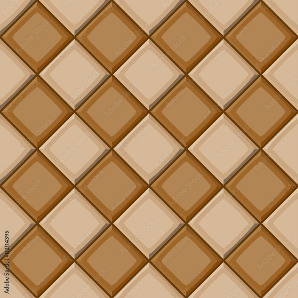 Cartoon hand drown beige and brown diagonal seamless tiles texture ...