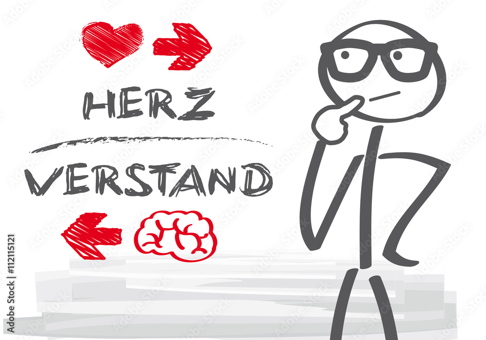 Vetor do Stock: Herz und Verstand | Adobe Stock