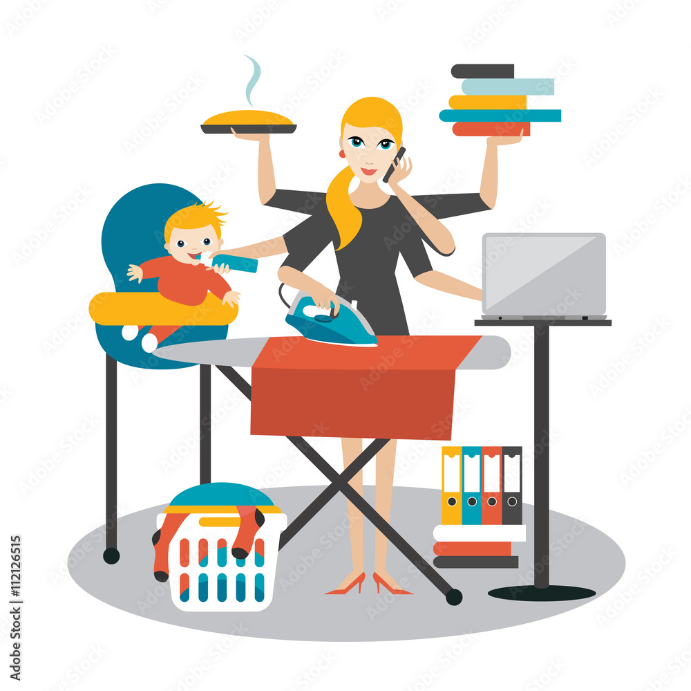 Mother Working Clipart