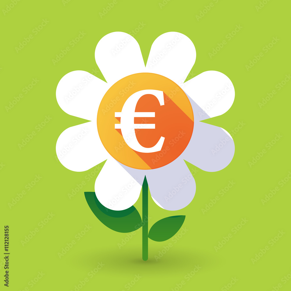 Vector flower with an euro sign Stock Vector | Adobe Stock