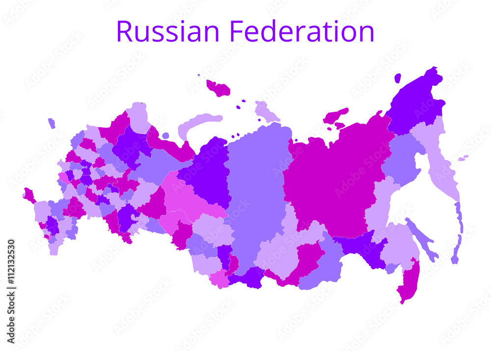 Russian Federation map. Vector illustration. Stock Vector | Adobe Stock