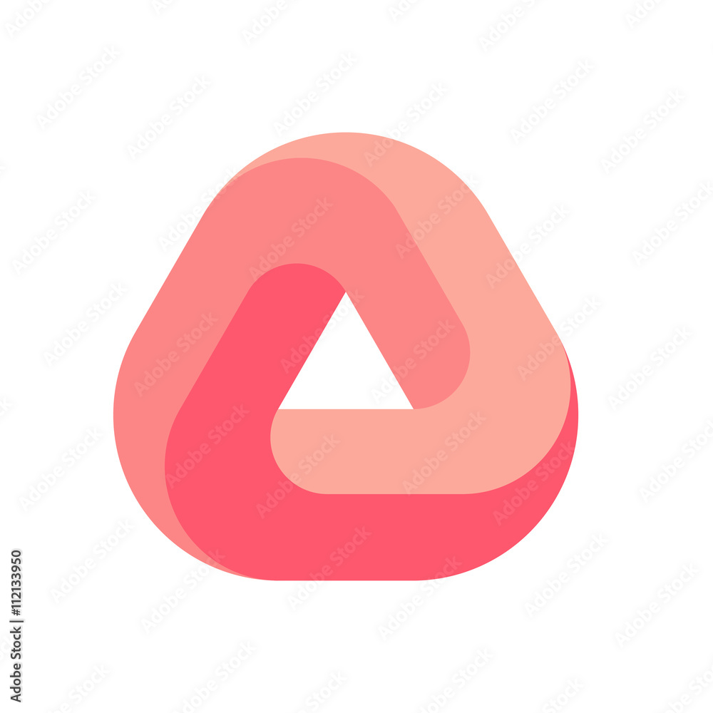Penrose triangle icon. Impossible triangle shape. Optical Illusion ...