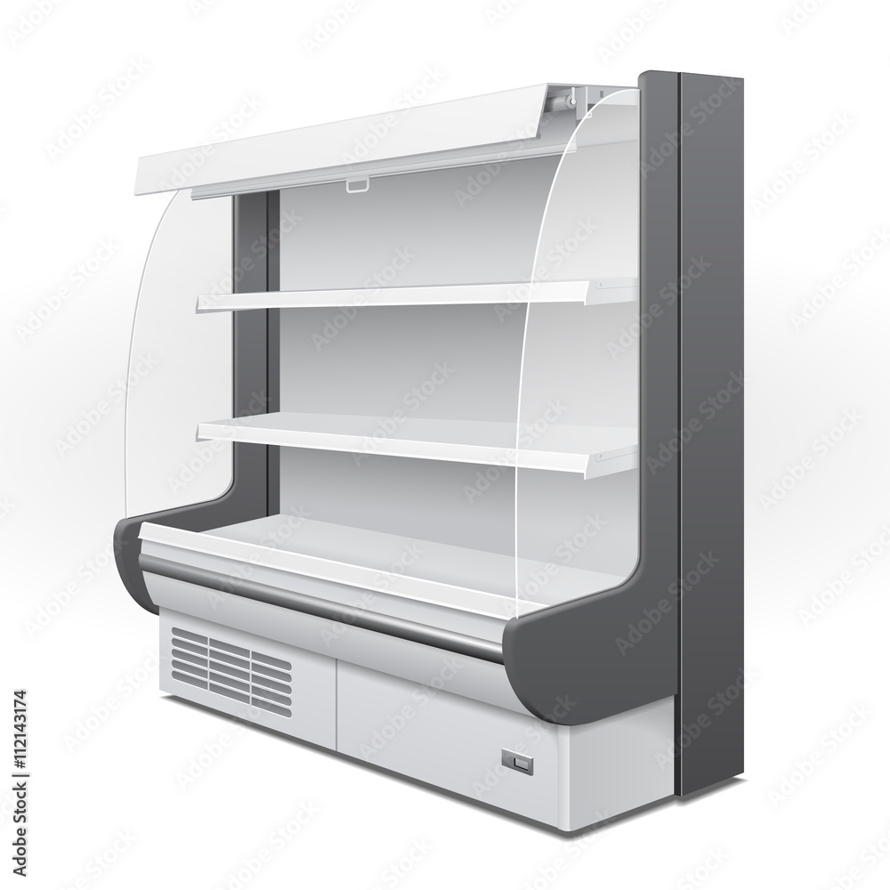 Cooled Regal Rack Refrigerator Wall Cabinet Blank Empty Showcase ...