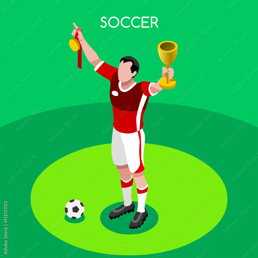 Russia 2018 Soccer Winner Player Athlete Summer Games Icon.3D Isometric ...