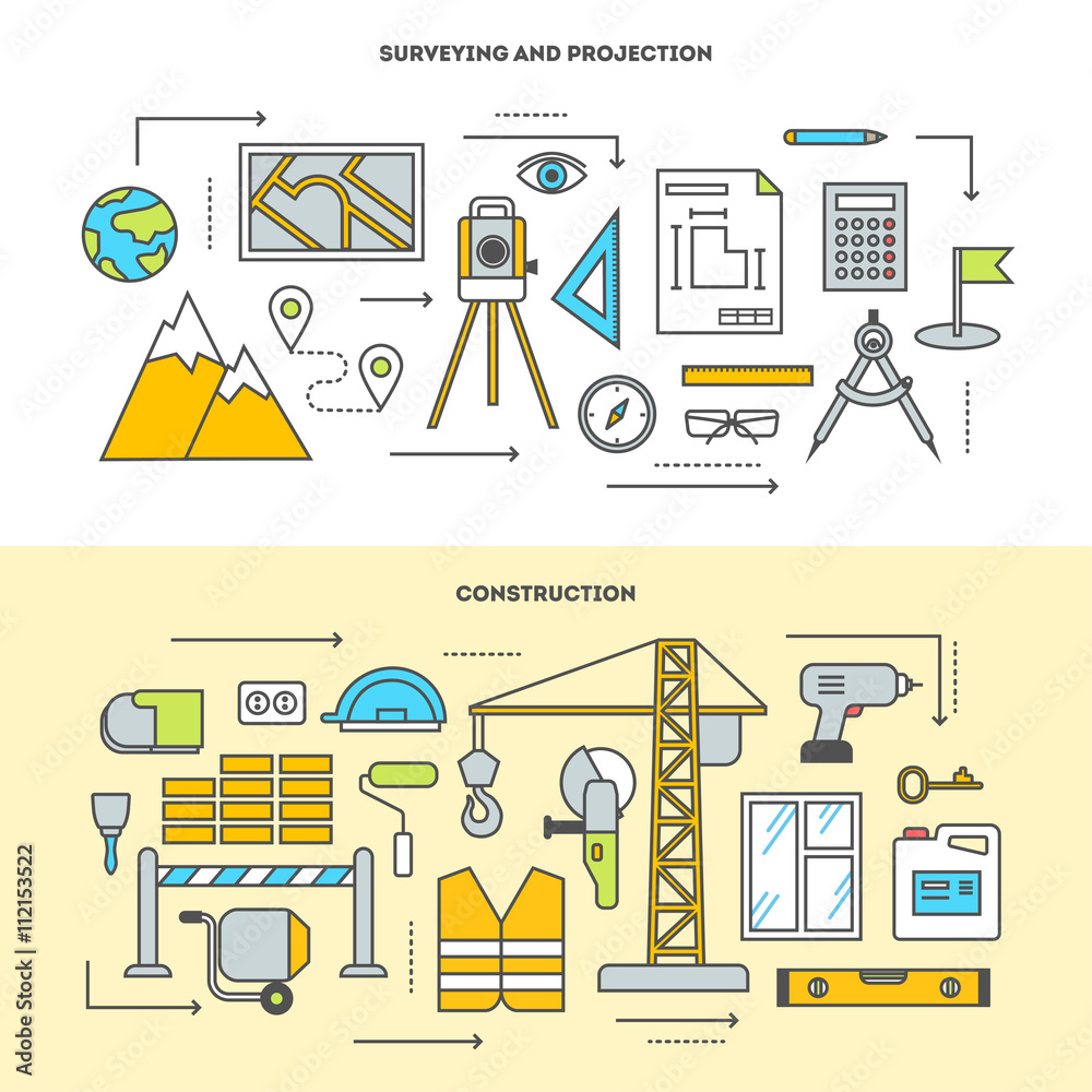 Pre-construction survey, building design and construction. Building ...