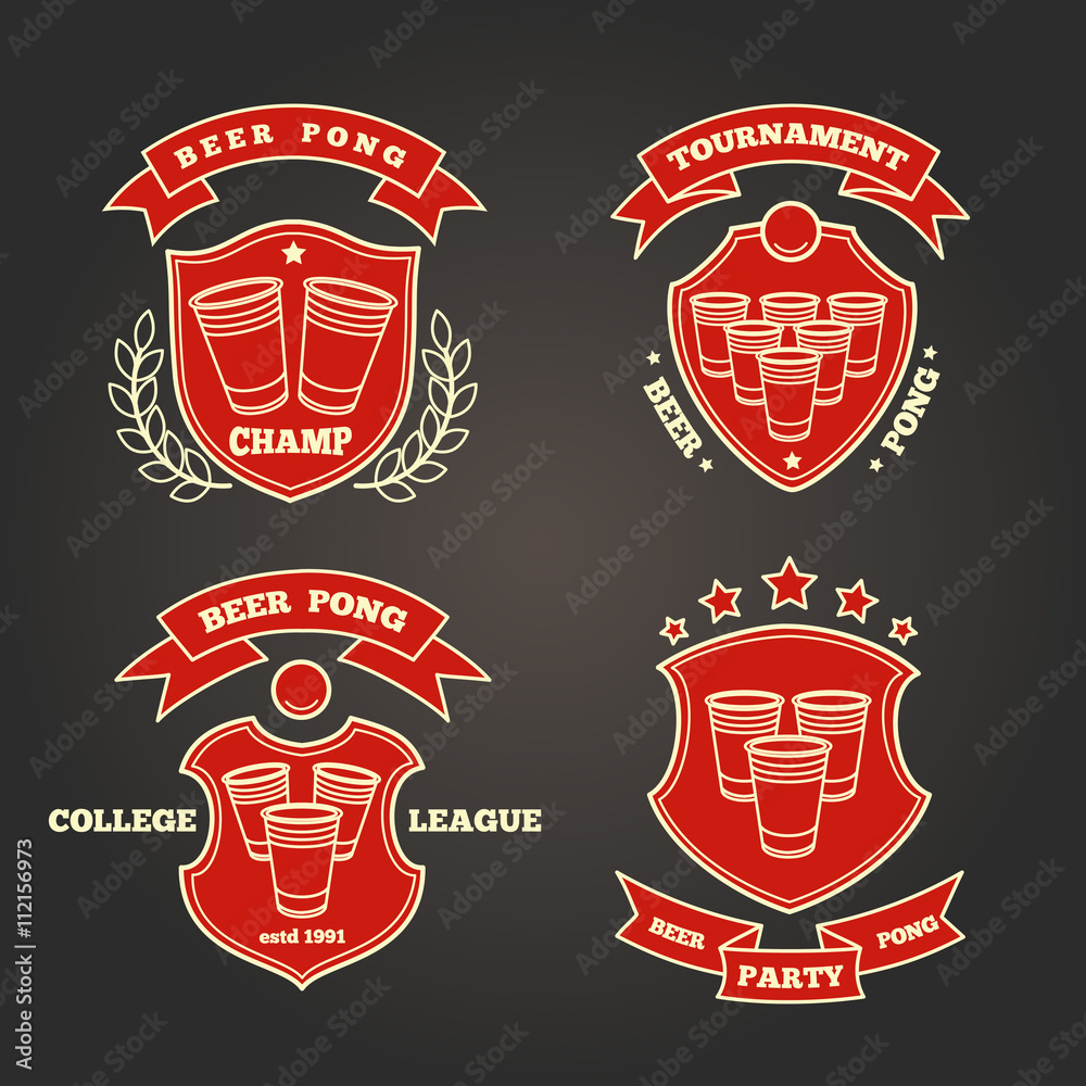 Thin line beer pong signs for beer pong party or beer pong tournament ...