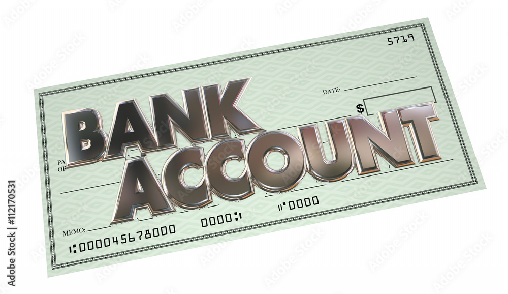 Bank Account Savings Checking Money Funds Words 3d Illustration Stock ...