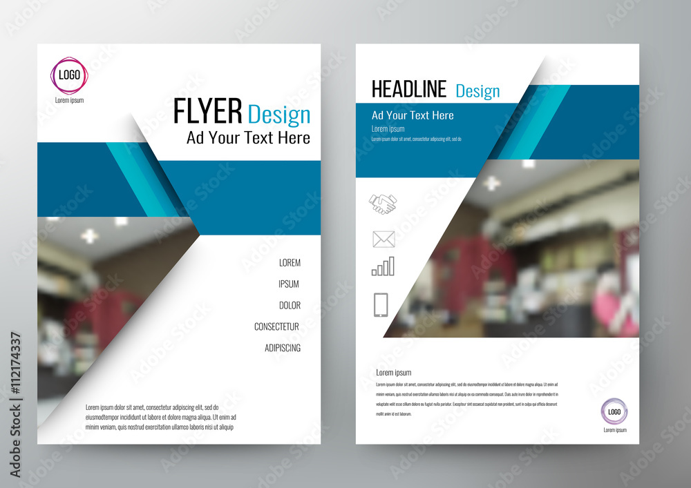 Flyer design Layout Template Vector Brochure. For annual report Stock ...