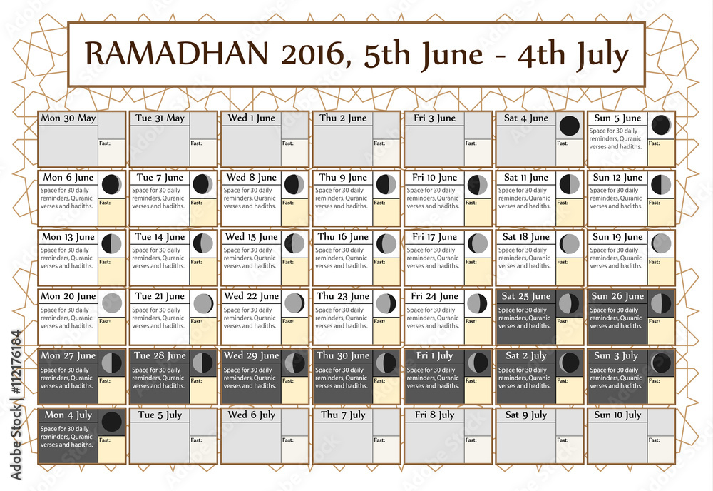 Ramadan calendar 2016, 5th June. Choice: 1st of 3. Includes: fasting ...