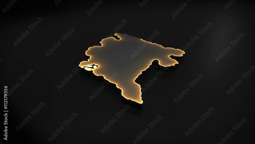 Seamless looping 3D animation of the map of Montenegro including 2 ...