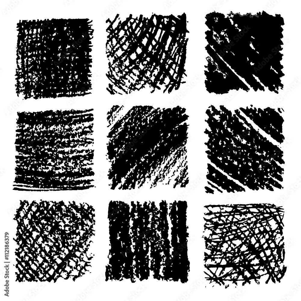 Crayon Hand drawn textures. Freehand drawing elements. Stock Vector ...