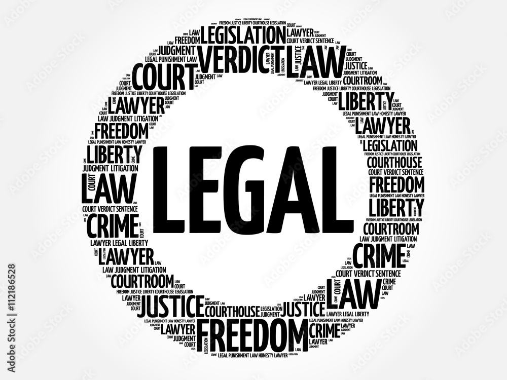 Legal word cloud concept Stock Vector | Adobe Stock