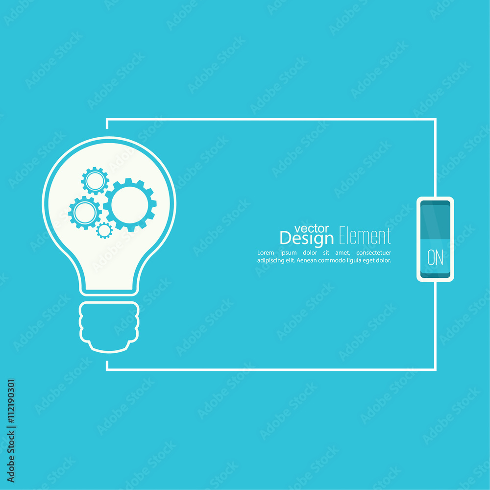 Bulb light idea with switch. Stock Vector | Adobe Stock