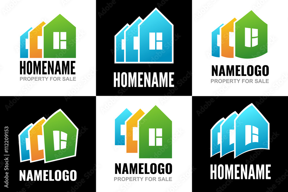 Set logos house Stock Vector | Adobe Stock