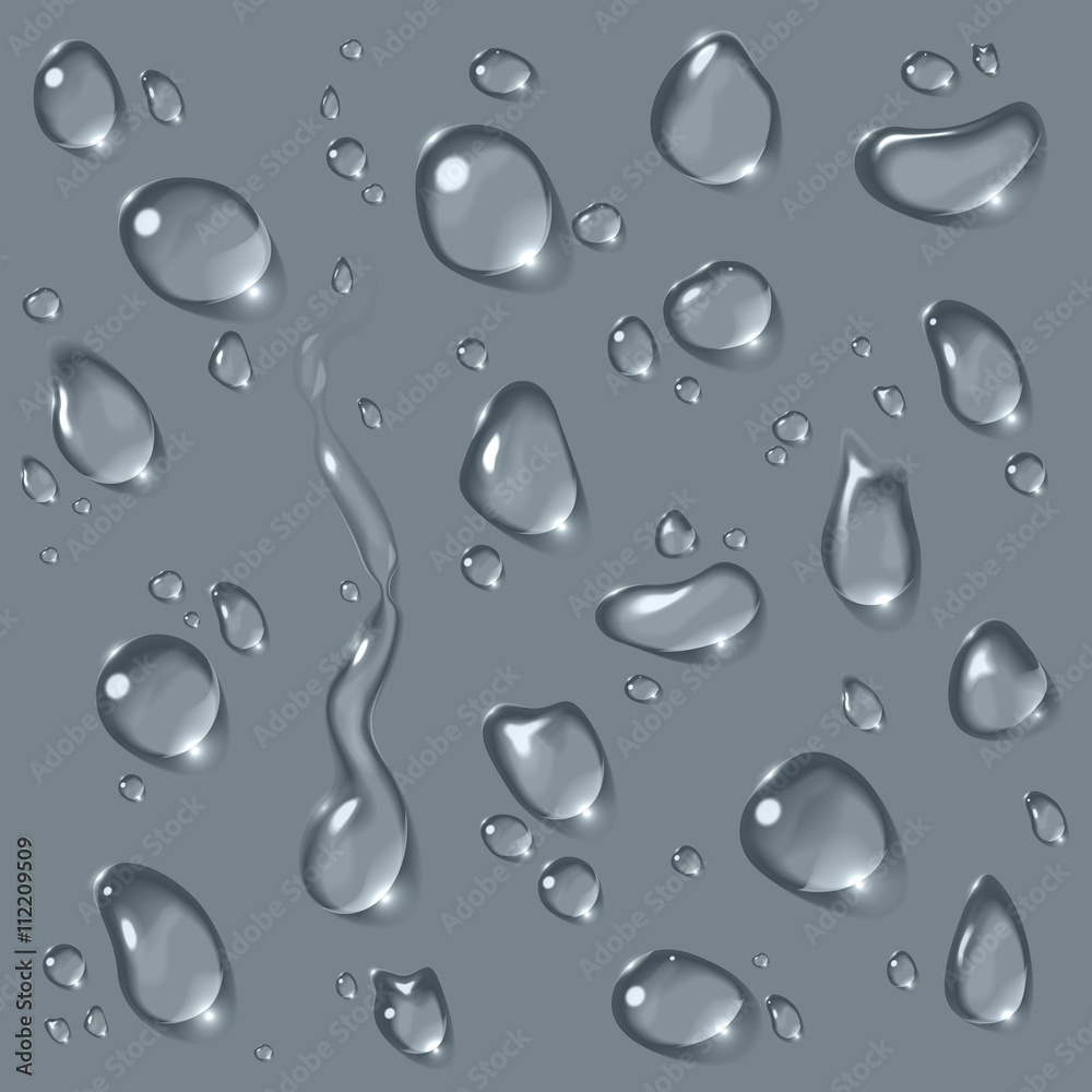 Vector realistic isolated water drop set. Stock Vector | Adobe Stock