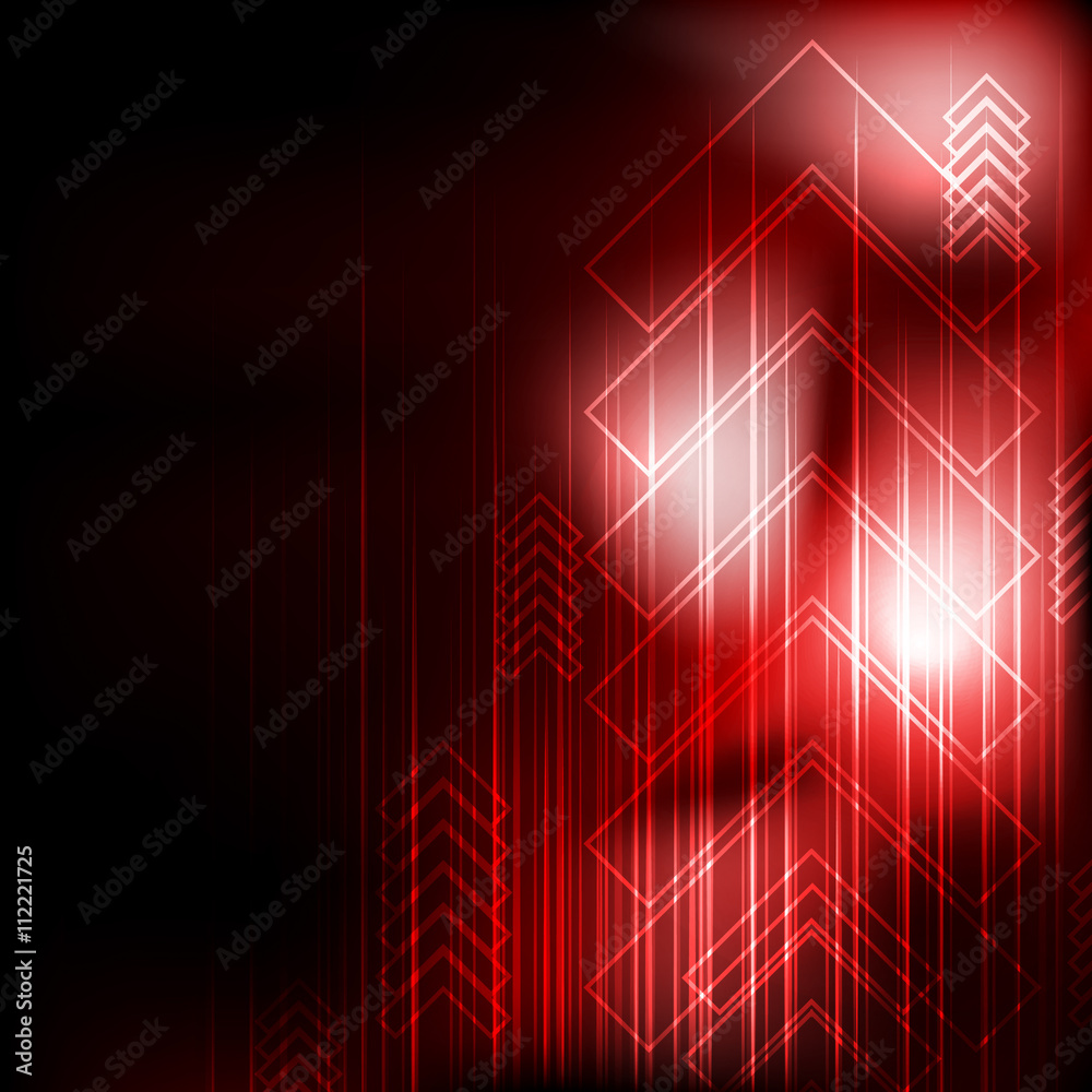 Abstract Red Arrows technology communicate background, vector il Stock ...