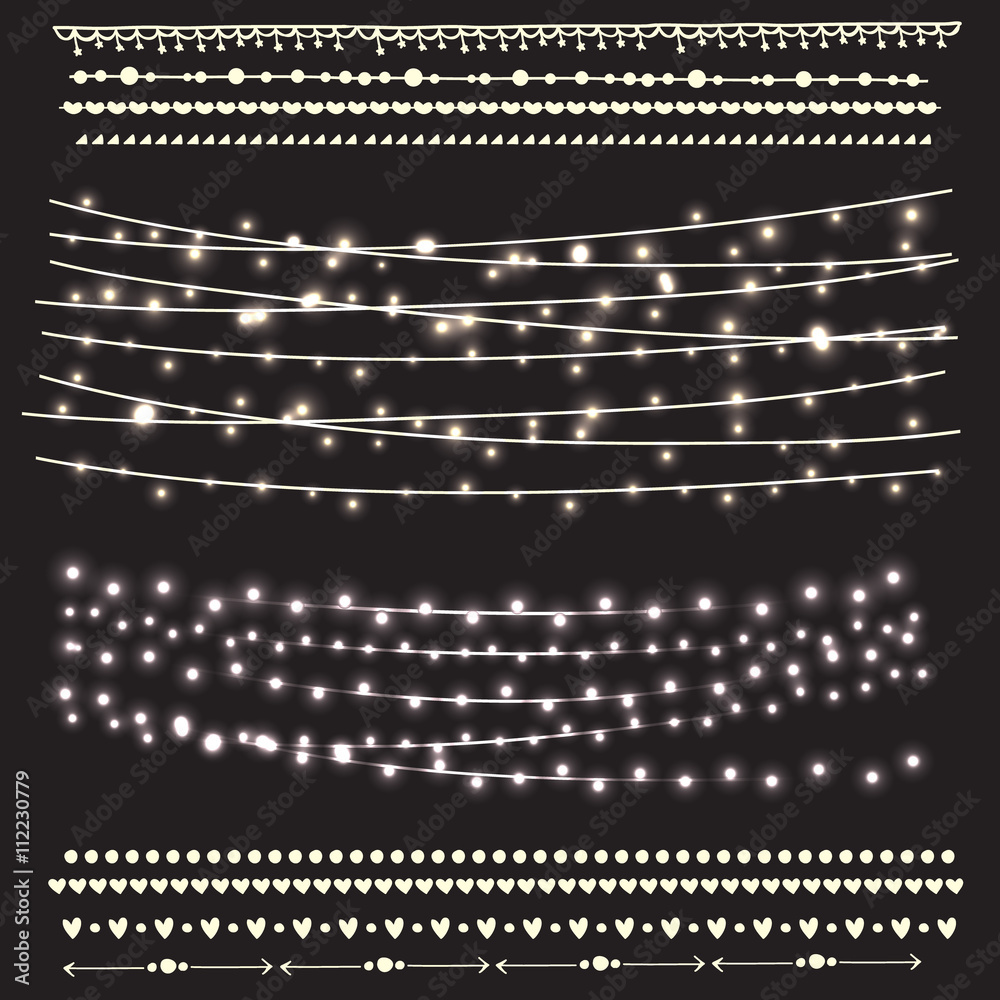 Vector set of garlands and borders - eps 10 Stock Vector | Adobe Stock