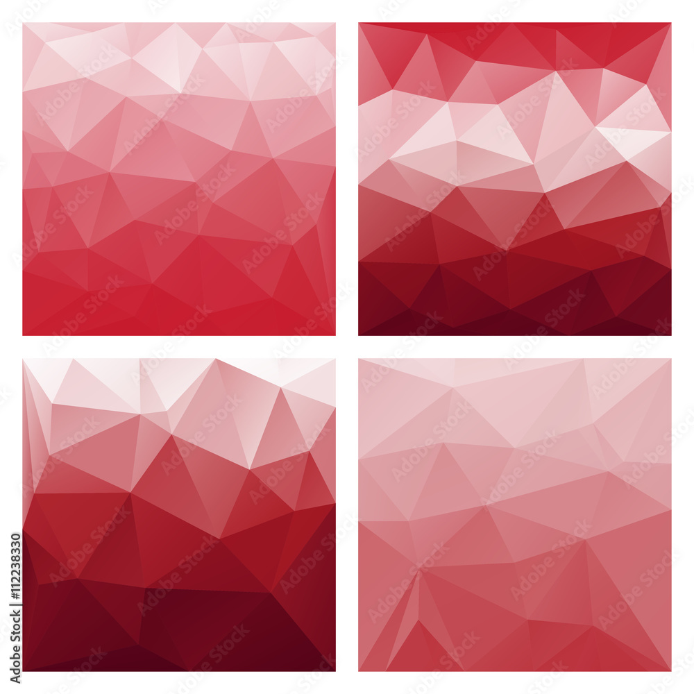 Polygonal vector backgrounds. Set of colored vector patterns in ...