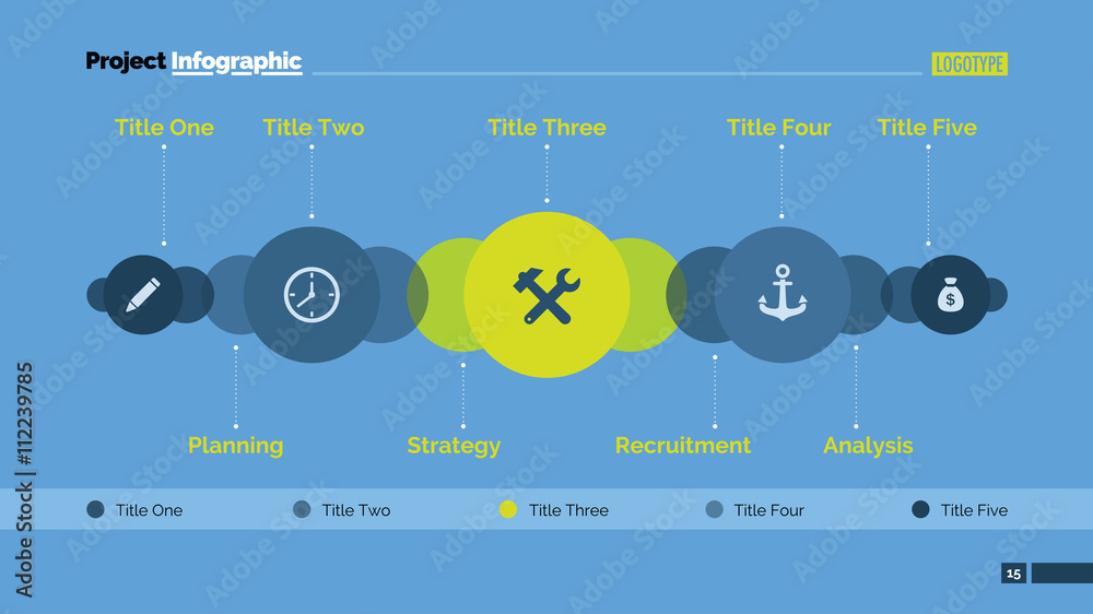 Five Elements Chart Slide Template Stock Vector | Adobe Stock