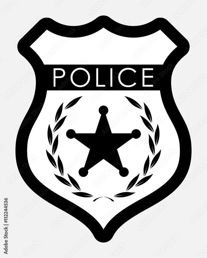 Vector Police Badge Isolated Illustration Stock Vector | Adobe Stock