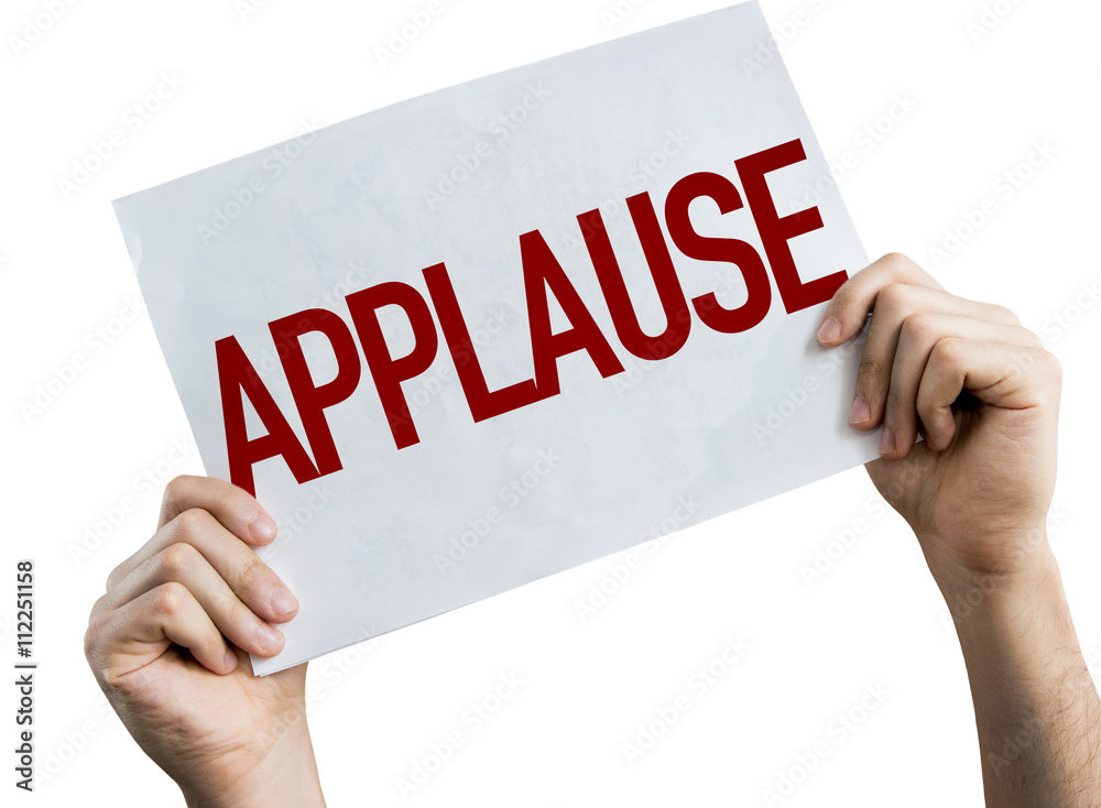 Applause placard isolated on white background Stock Photo | Adobe Stock