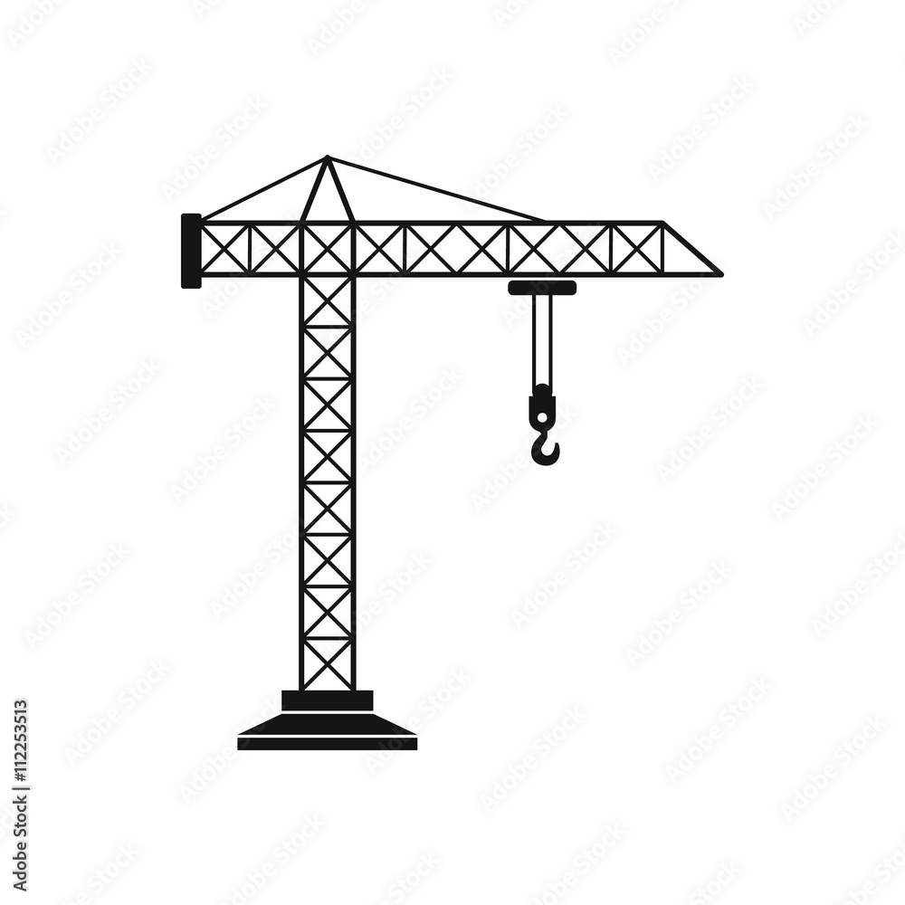 Construction crane icon, simple style Stock Vector | Adobe Stock