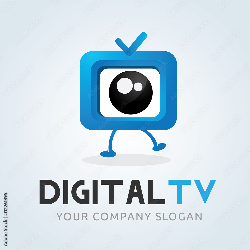 Digital TV logo. Television logo. Channel logo. cute cartoon logo ...