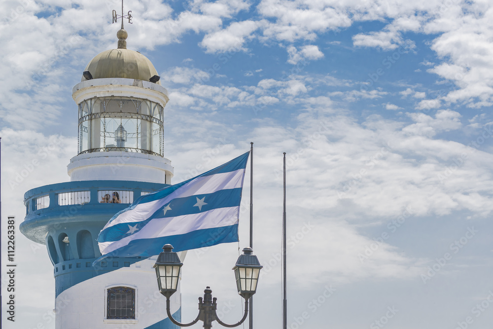 Guayaquil Cerro Santa Ana Lighthouse foto de Stock | Adobe Stock