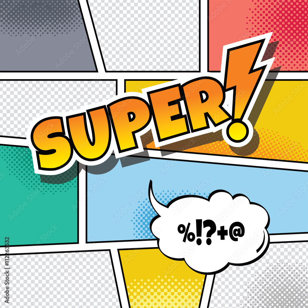 cartoon comic book template Stock Vector | Adobe Stock