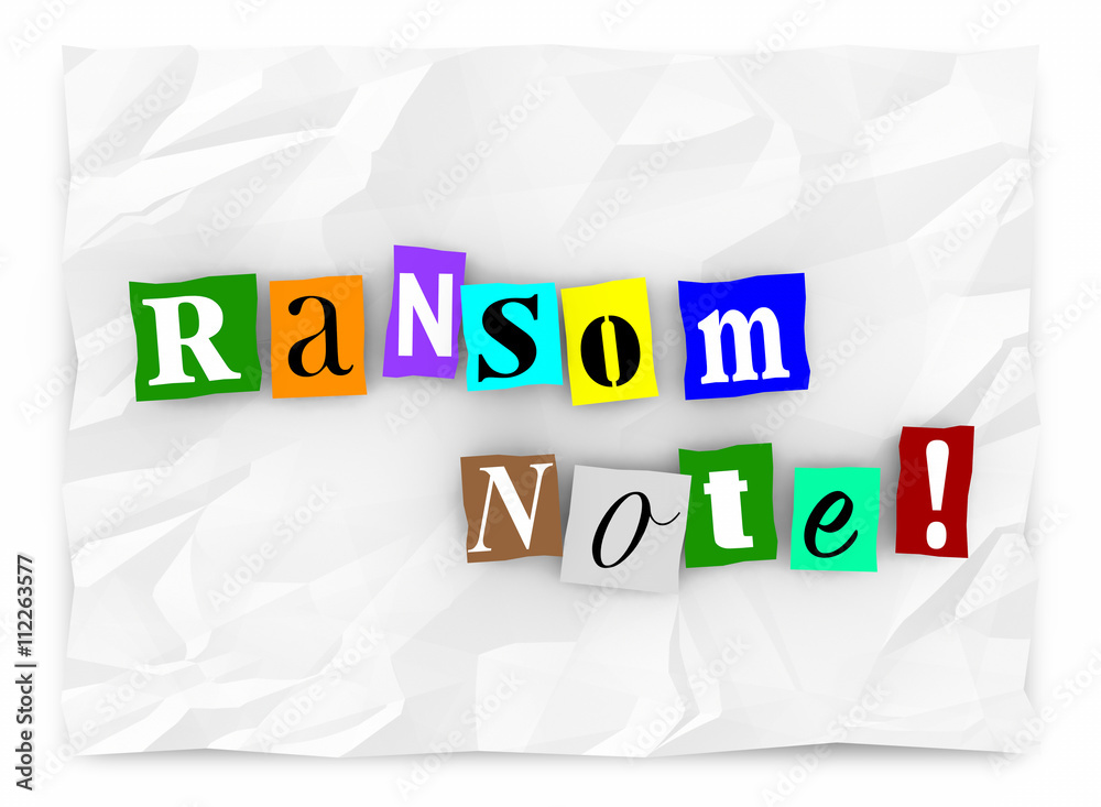 Ransom Note Message Threat Kidnapping Demand 3d Illustration Stock ...