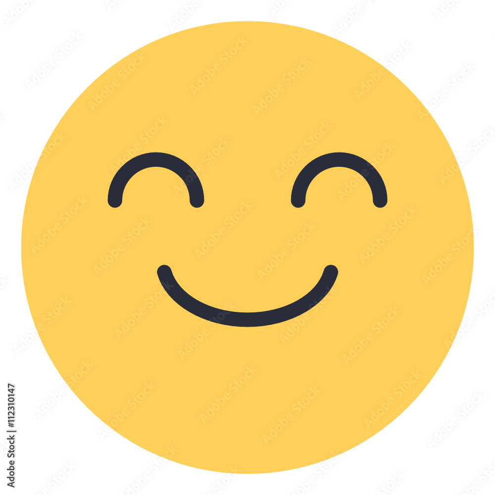 Relieved Face - Flat Emoticon design | Emojilicious Stock Vector ...