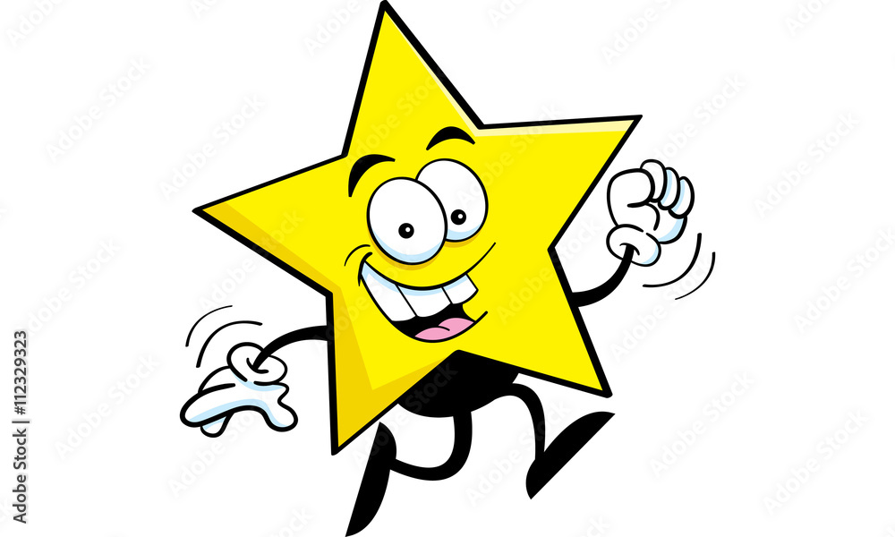 Cartoon illustration of a star running. Stock Vector | Adobe Stock