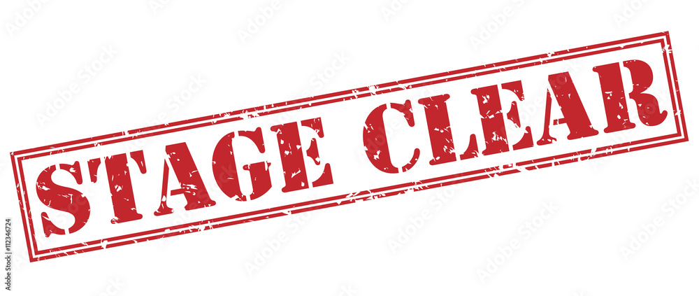 stage clear red stamp on white background Stock Illustration | Adobe Stock
