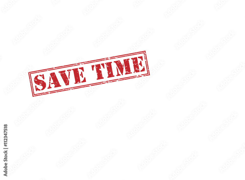 save time red stamp on white background Stock Illustration | Adobe Stock