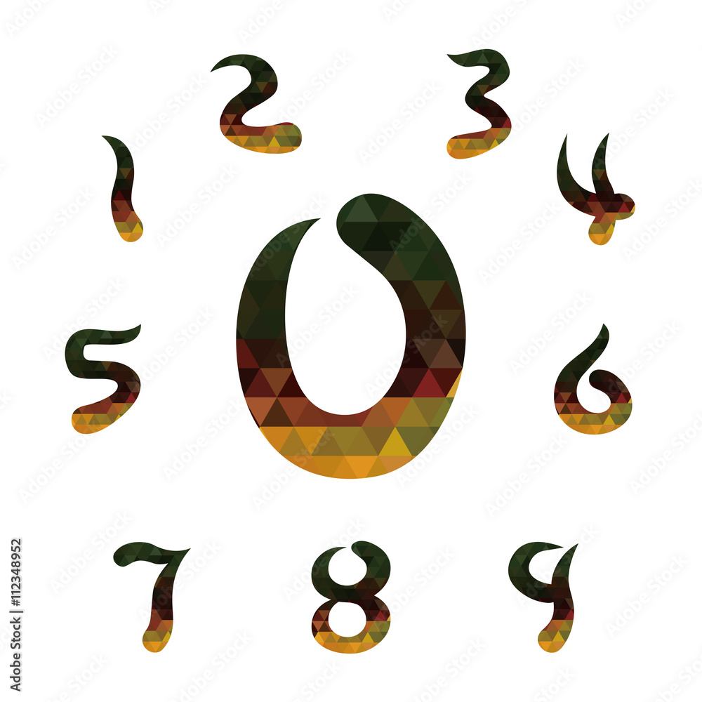 geometric numbers design vector de Stock | Adobe Stock