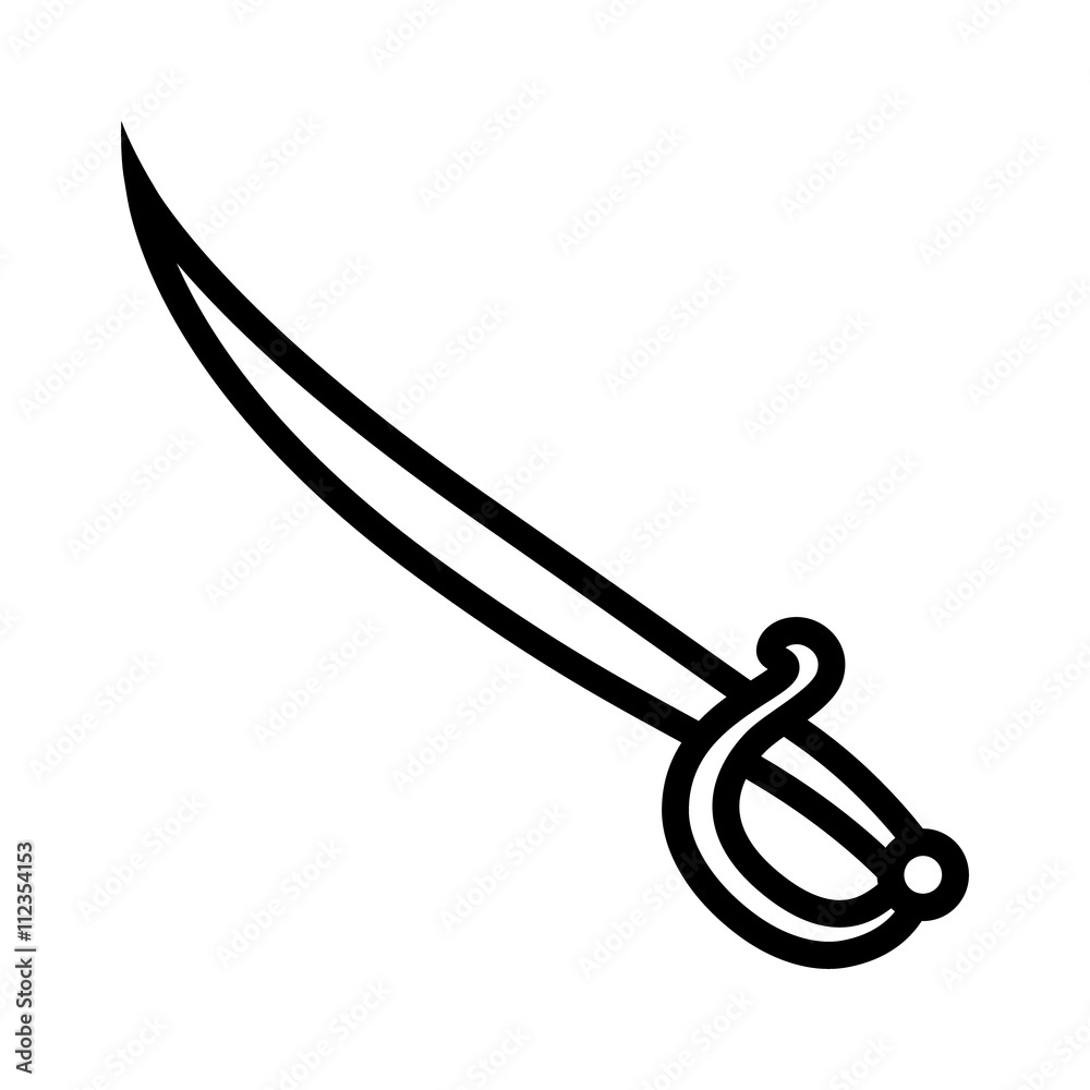 Saber sword or blade line art icon for games and websites Stock Vector ...