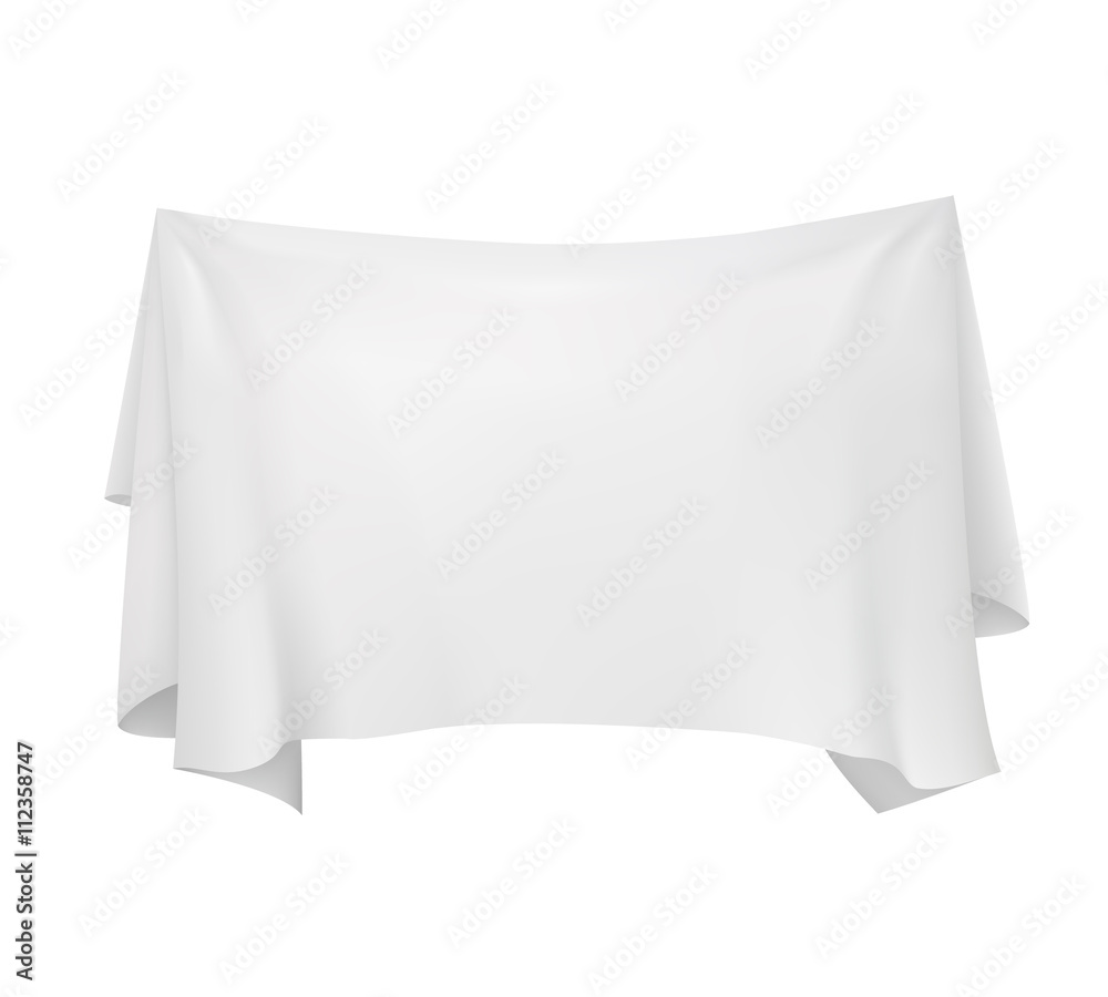 Cloth white banner. Illustration isolated on transparent vector ...