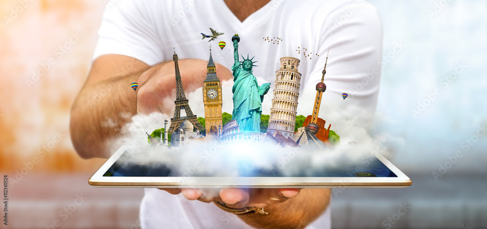 Man travelling the world Stock Photo | Adobe Stock