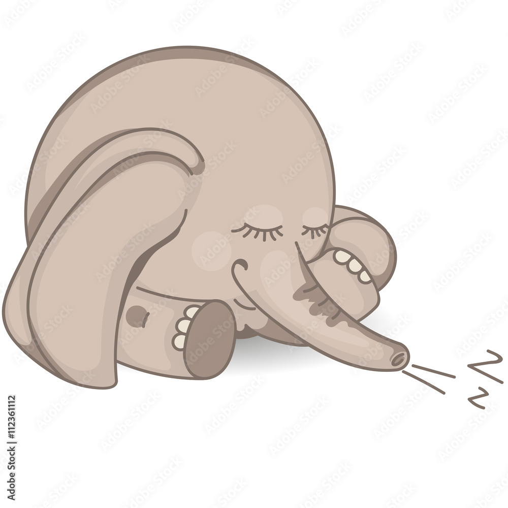 Cartoon elephant sleeping Stock Vector | Adobe Stock