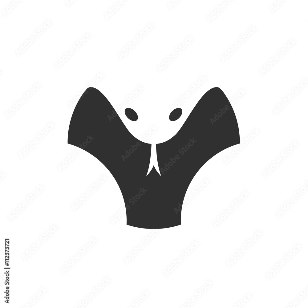 Cobra abstract modern icon with negative space snake style logo flat ...
