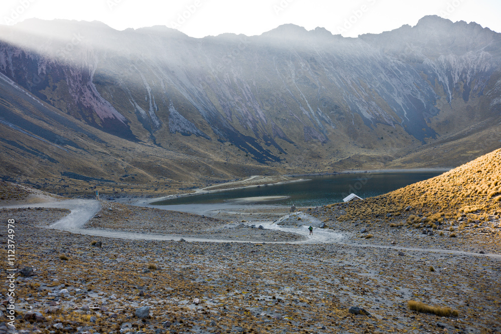 Volcano Nevada de Toluca with lakes inside crater in Mexico Stock Photo ...