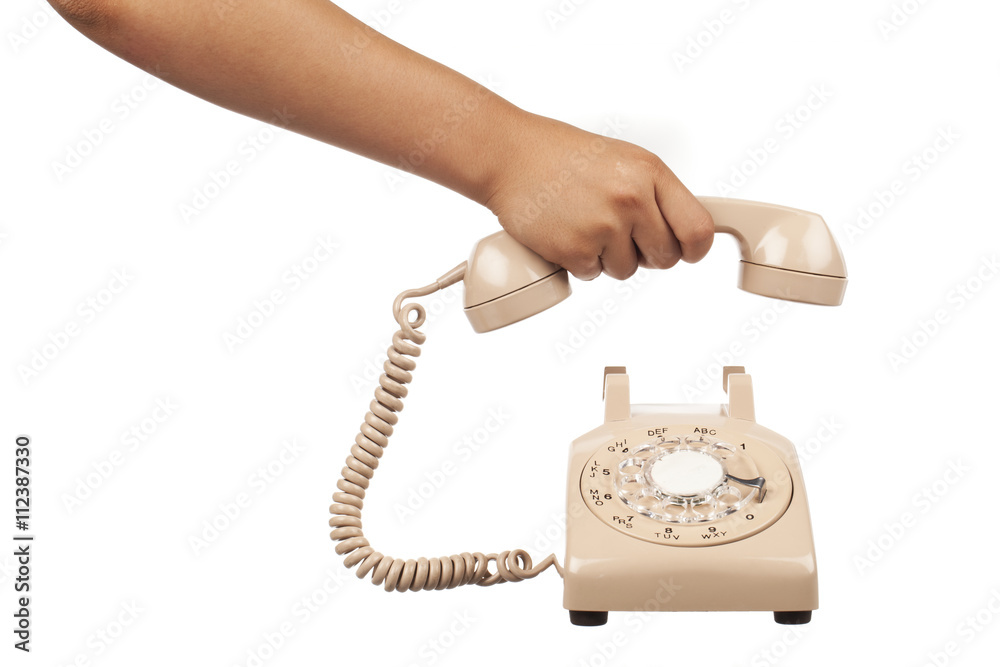 old phone isolated on white background ? 6 Stock Photo | Adobe Stock