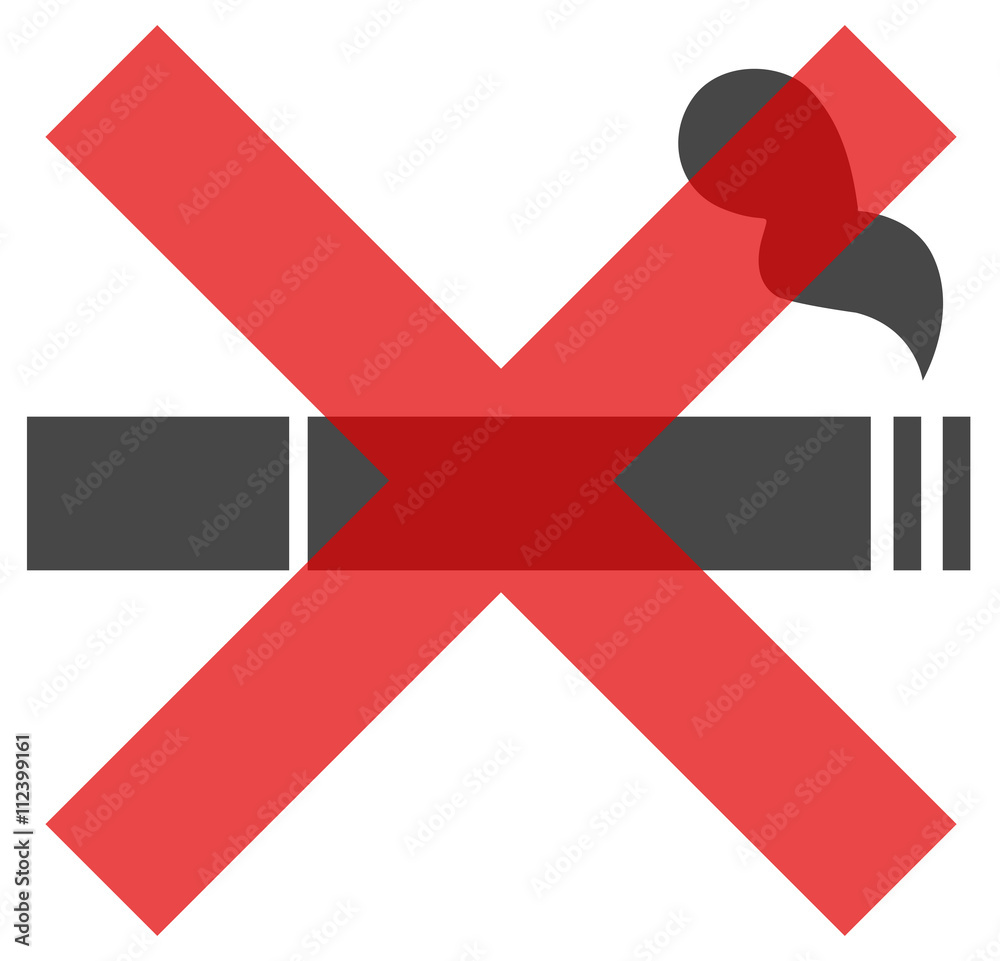 Zigarette rot durchgestrichen Stock Vector | Adobe Stock