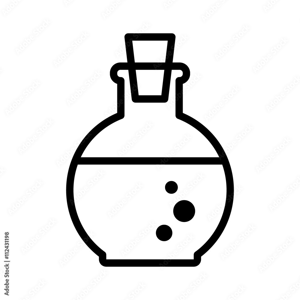 Health or magic mana potion bottle line art icon for games and websites ...