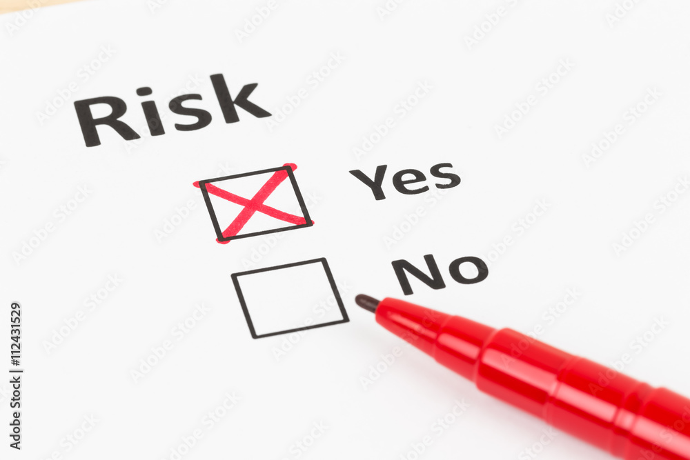 Risk assessment check box and pen Stock Photo | Adobe Stock