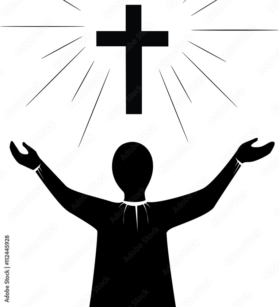 Pray to Jesus Christ art vector Stock Vector | Adobe Stock