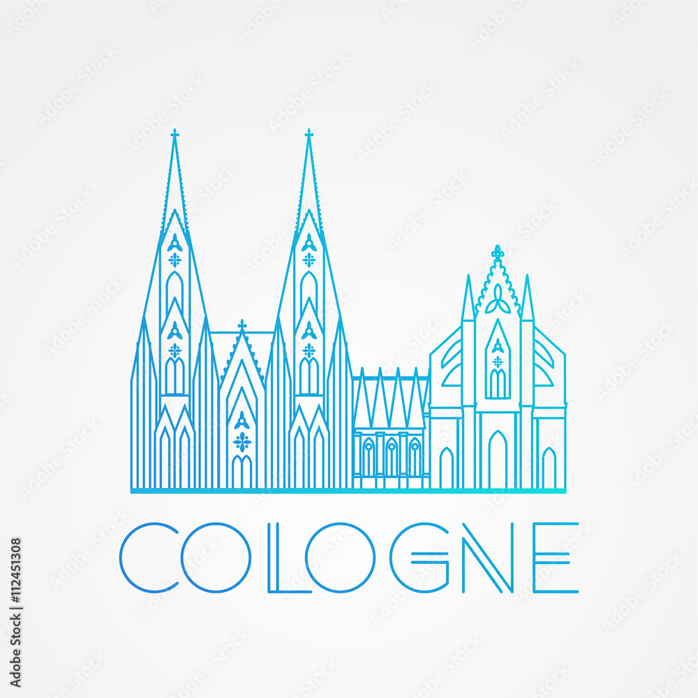 World famous Cologne cathedral. Greatest Landmarks of europe.. Linear ...